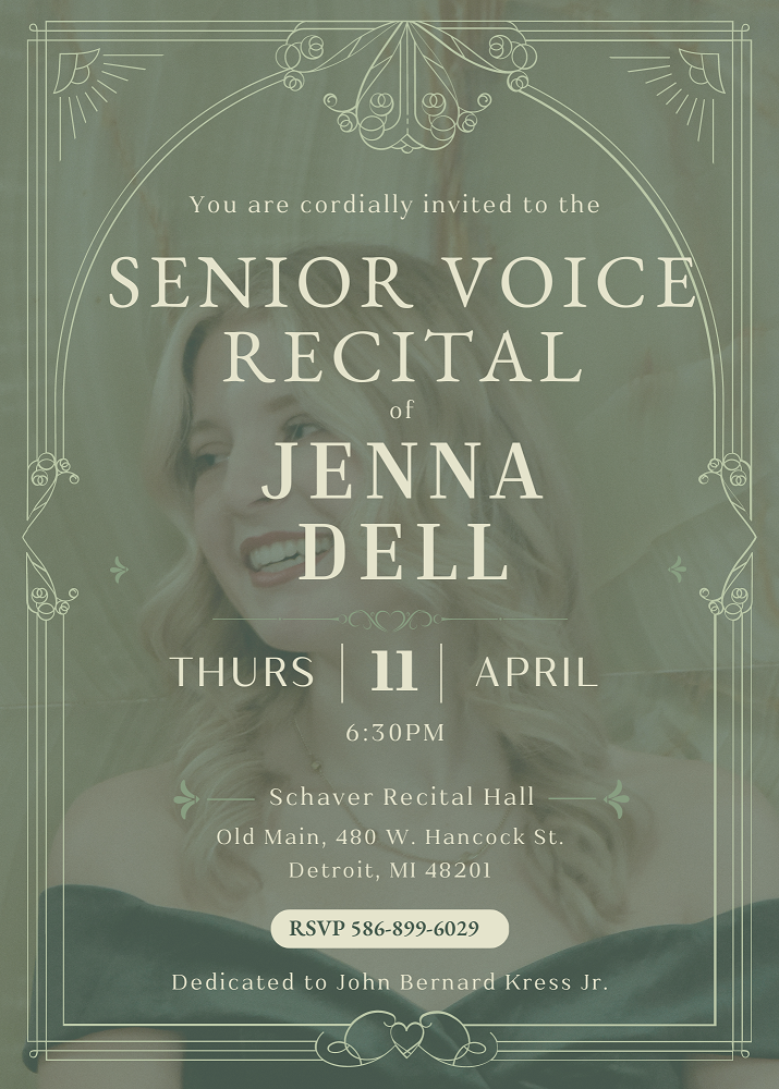 Jenna Dell in Concert - Senior Recital | 20240411 | 18:30:00 - 19:30:00