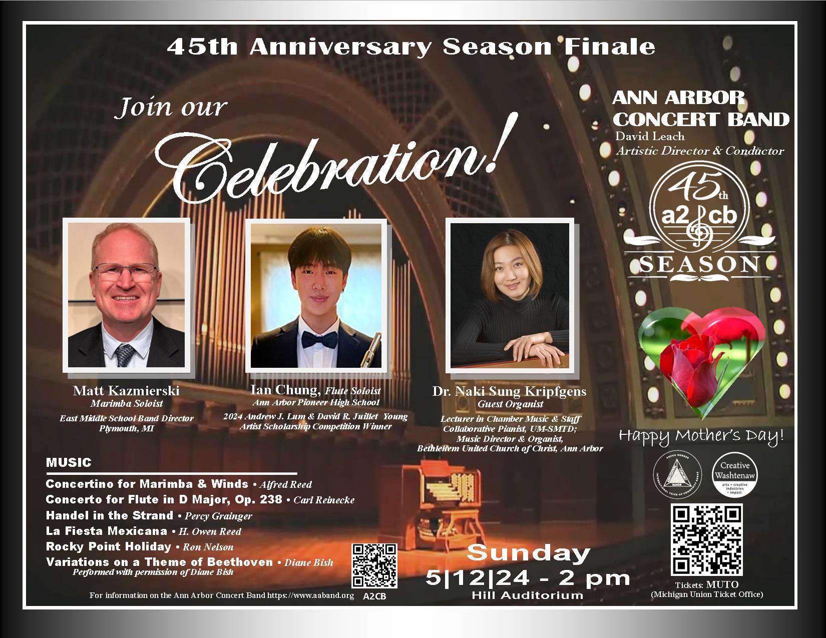 Ann Arbor Concert Band presents Celebration! | 20240512 | 14:00:00 - 15 ...