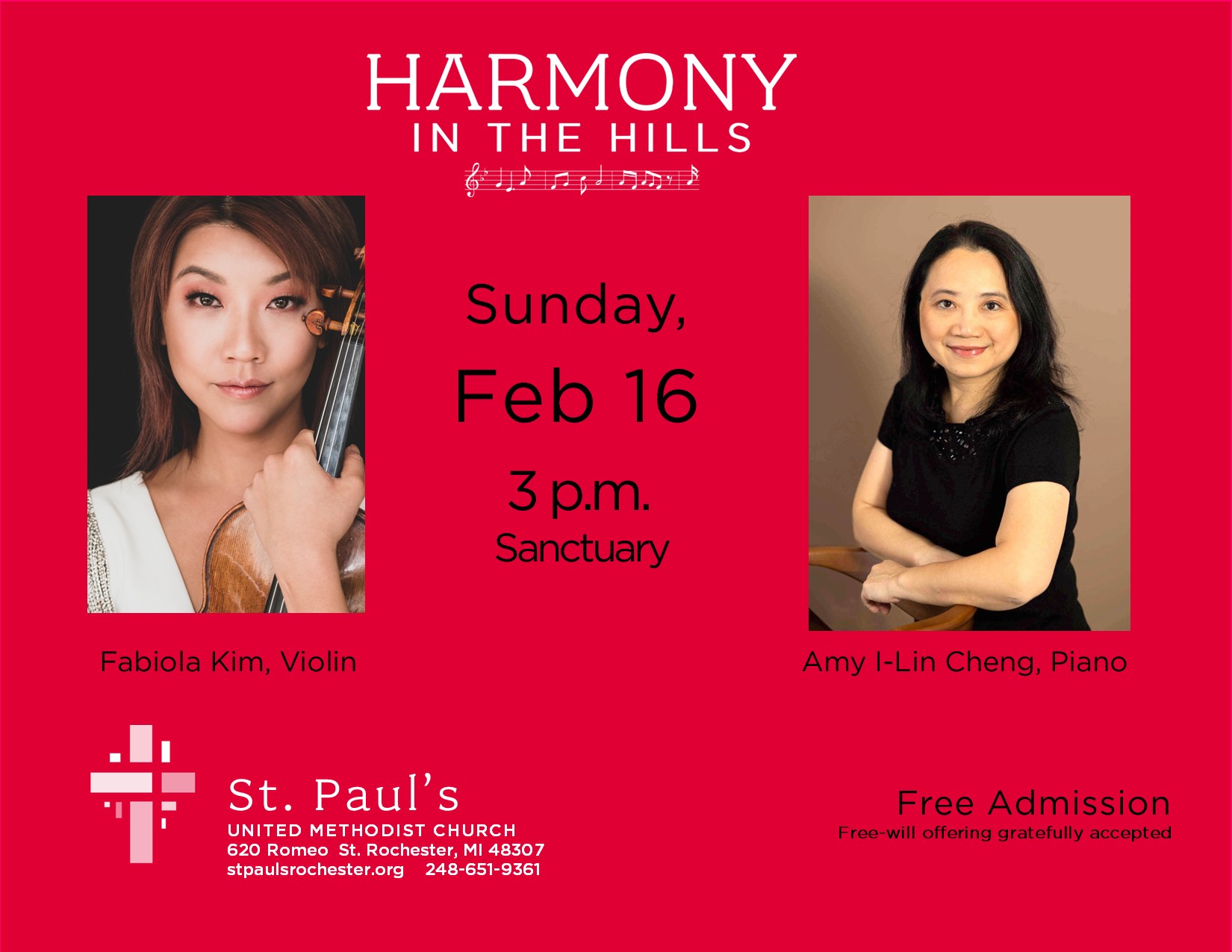 Harmony in the Hills Concert Series-Fabiola Kim & Amy I-Lin Cheng ...